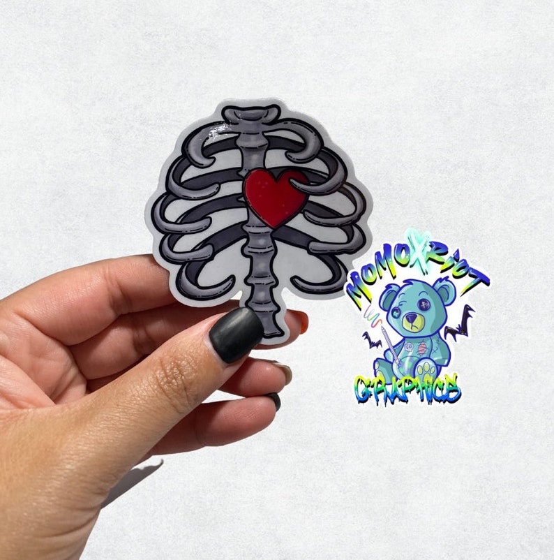 Rib Cage Vinyl Sticker, Heart Tumbler Decoration, Waterproof Sticker ...
