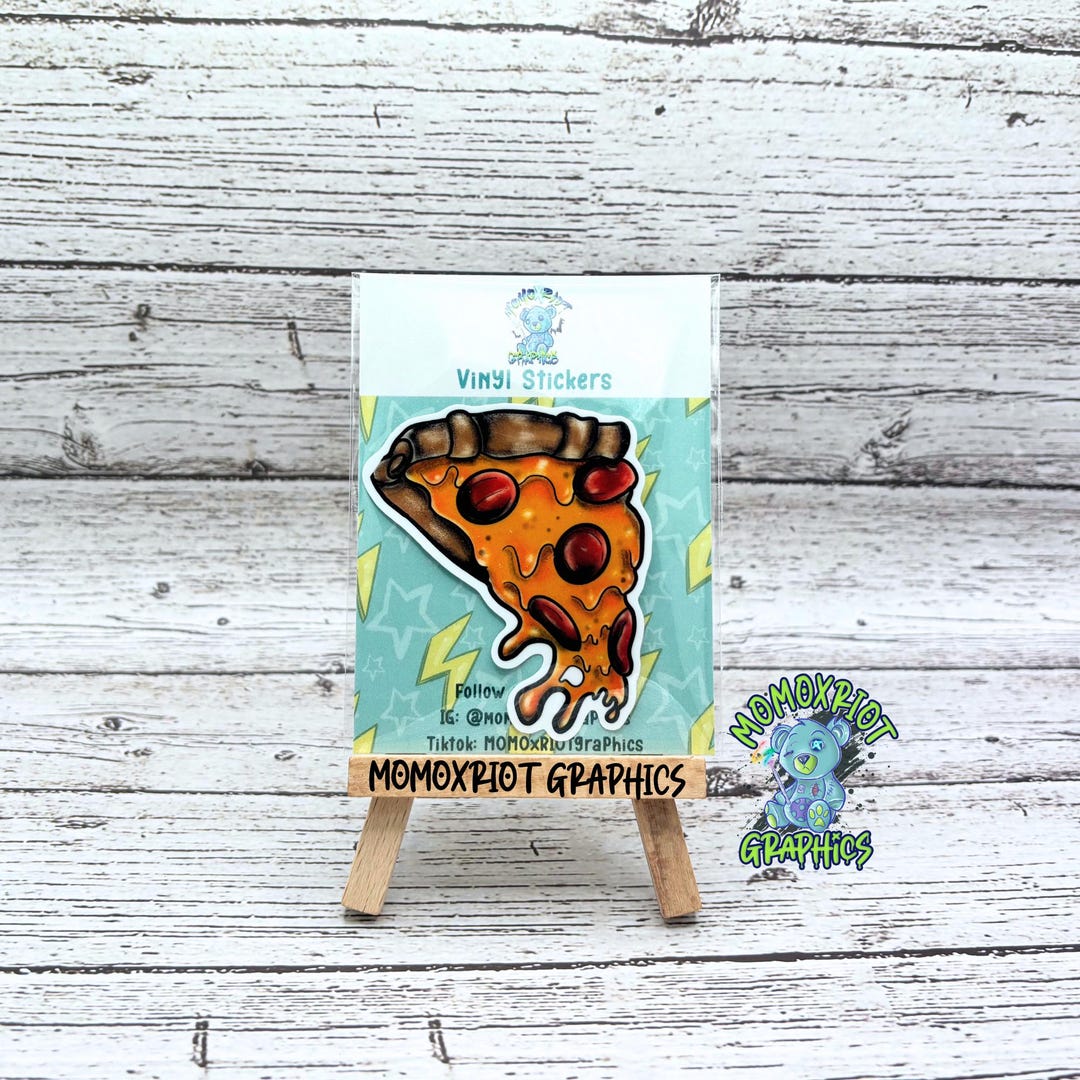Pizza Vinyl Sticker, Waterproof Sticker, Birthday Gift for Food Lover ...