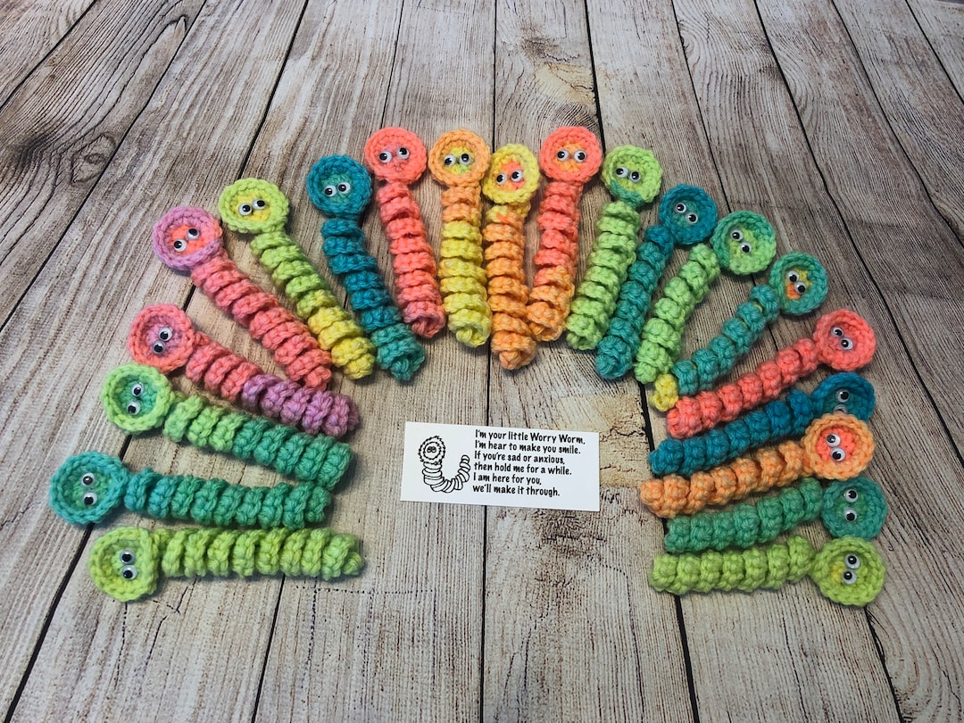 Worry Worms Retro Colors Classroom Store Care Staff Made to Order - Etsy