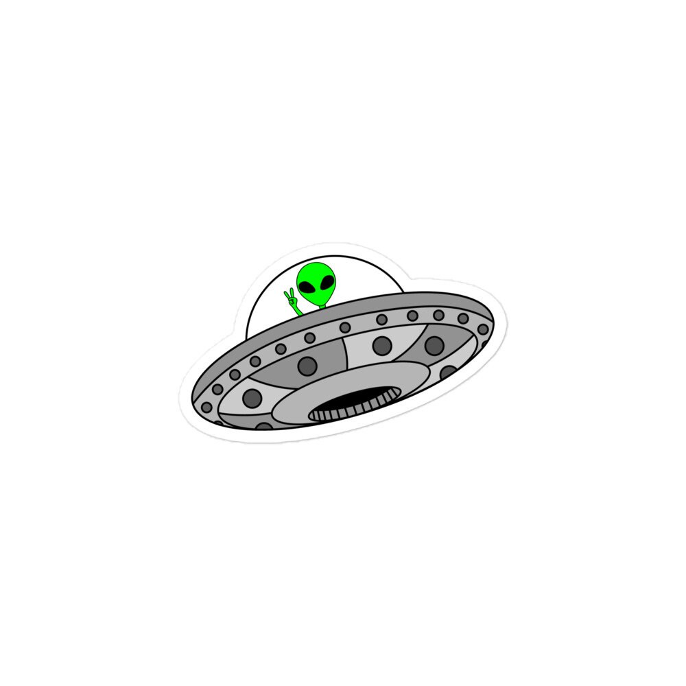Alien UFO Sticker - Etsy
