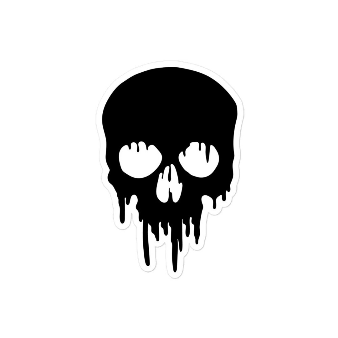 Dripping Skull Silhouette Sticker - Etsy