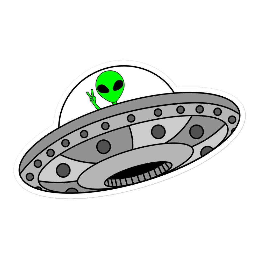 Alien UFO Sticker - Etsy