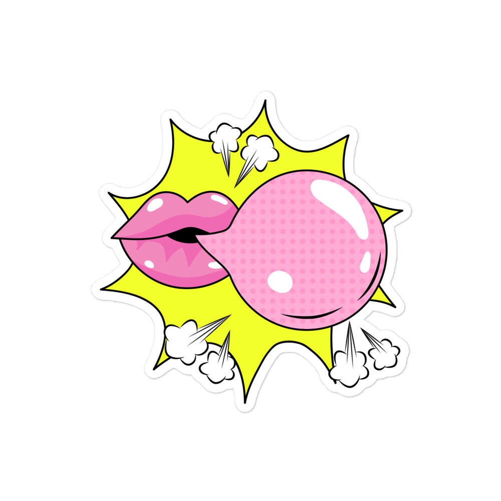 Pop Art Bubble Gum Sticker - Etsy