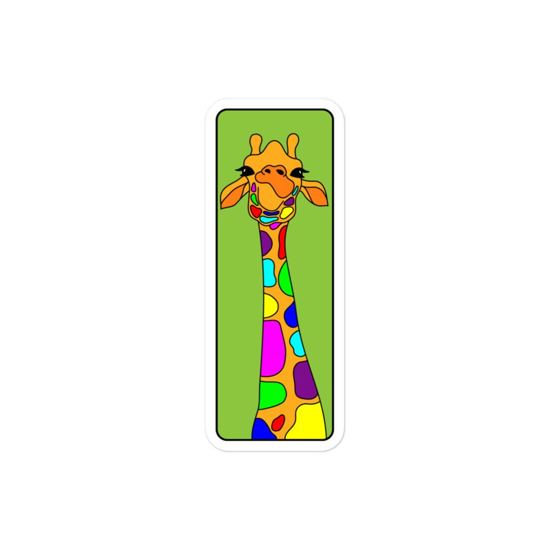 Rainbow Giraffe Sticker - Etsy