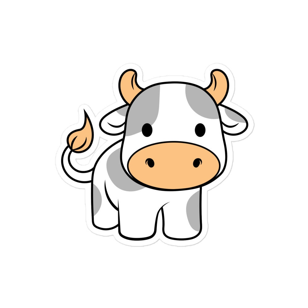 Cartoon Cow Sticker - Etsy