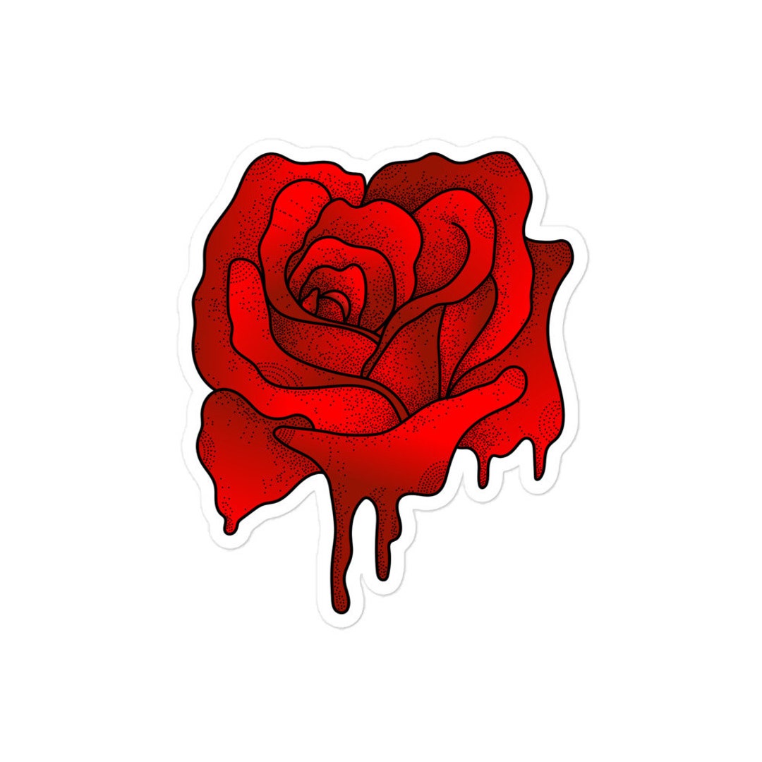 Dripping Rose Sticker - Etsy