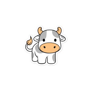 Cartoon Cow Sticker - Etsy