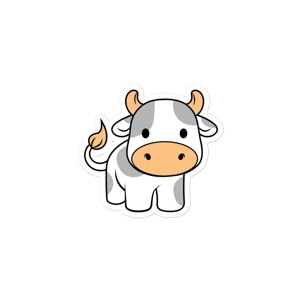 Cartoon Cow Sticker - Etsy