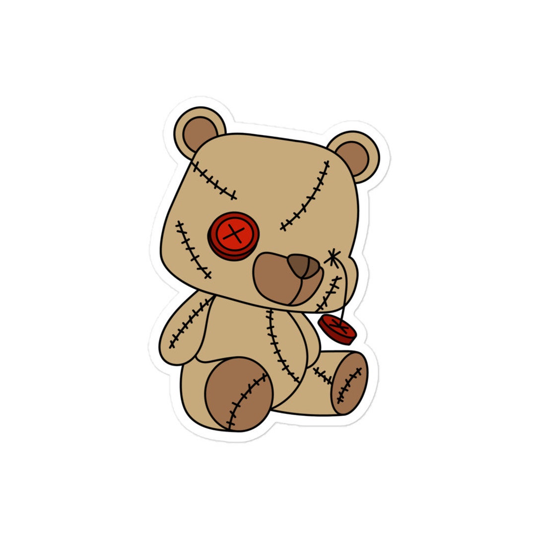 Broken Teddy Bear Sticker - Etsy