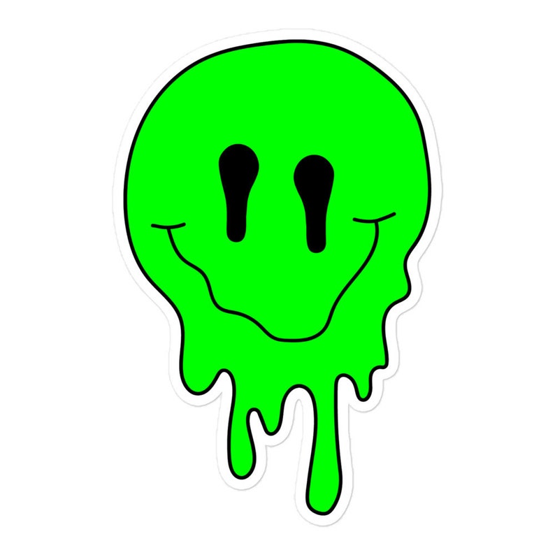 Drip Smiley Face Sticker - Etsy