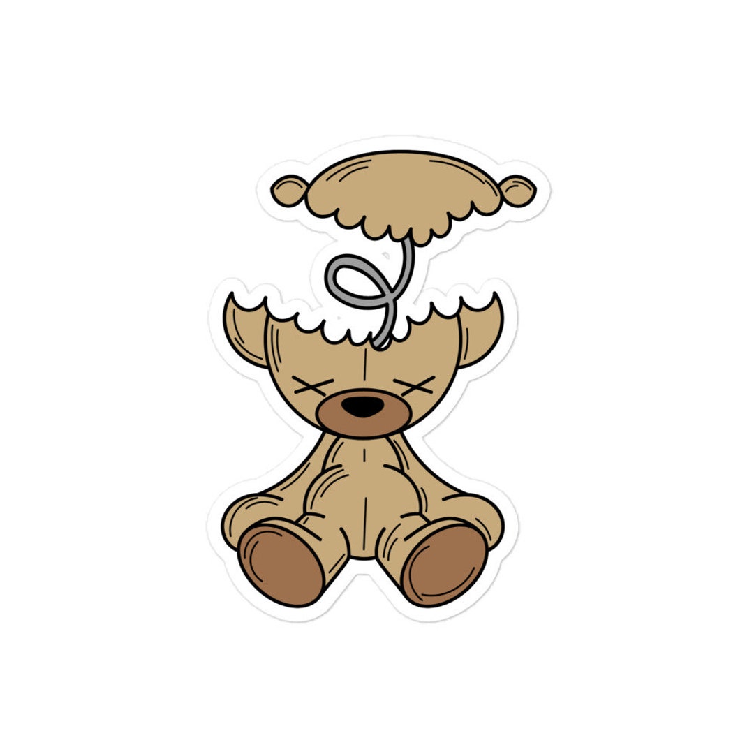 Busted Teddy Bear Sticker - Etsy