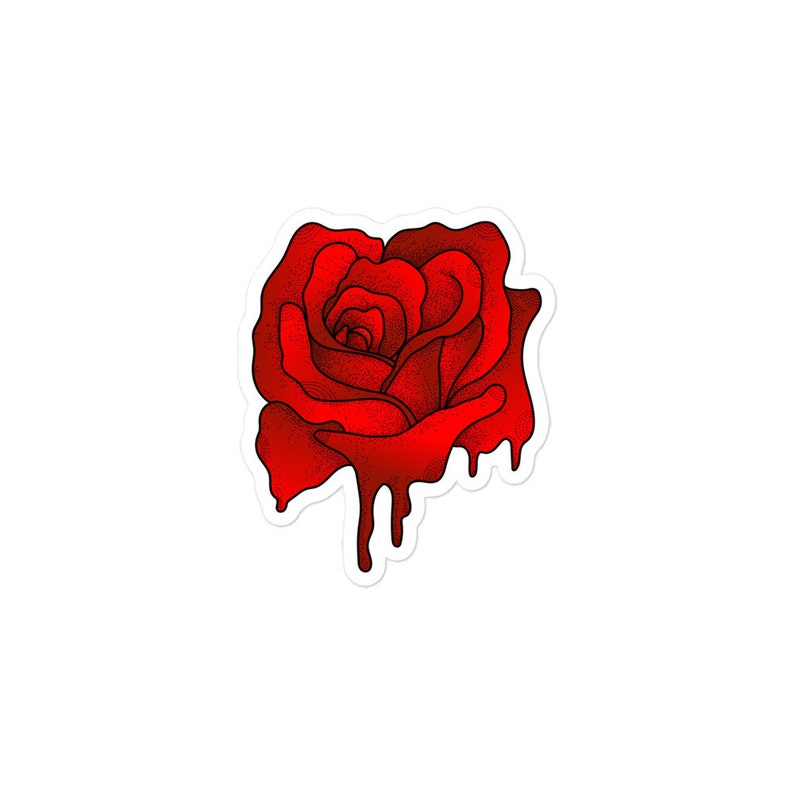 Dripping Rose Sticker - Etsy