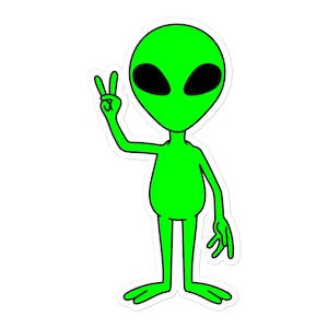 Peace Alien Sticker - Etsy
