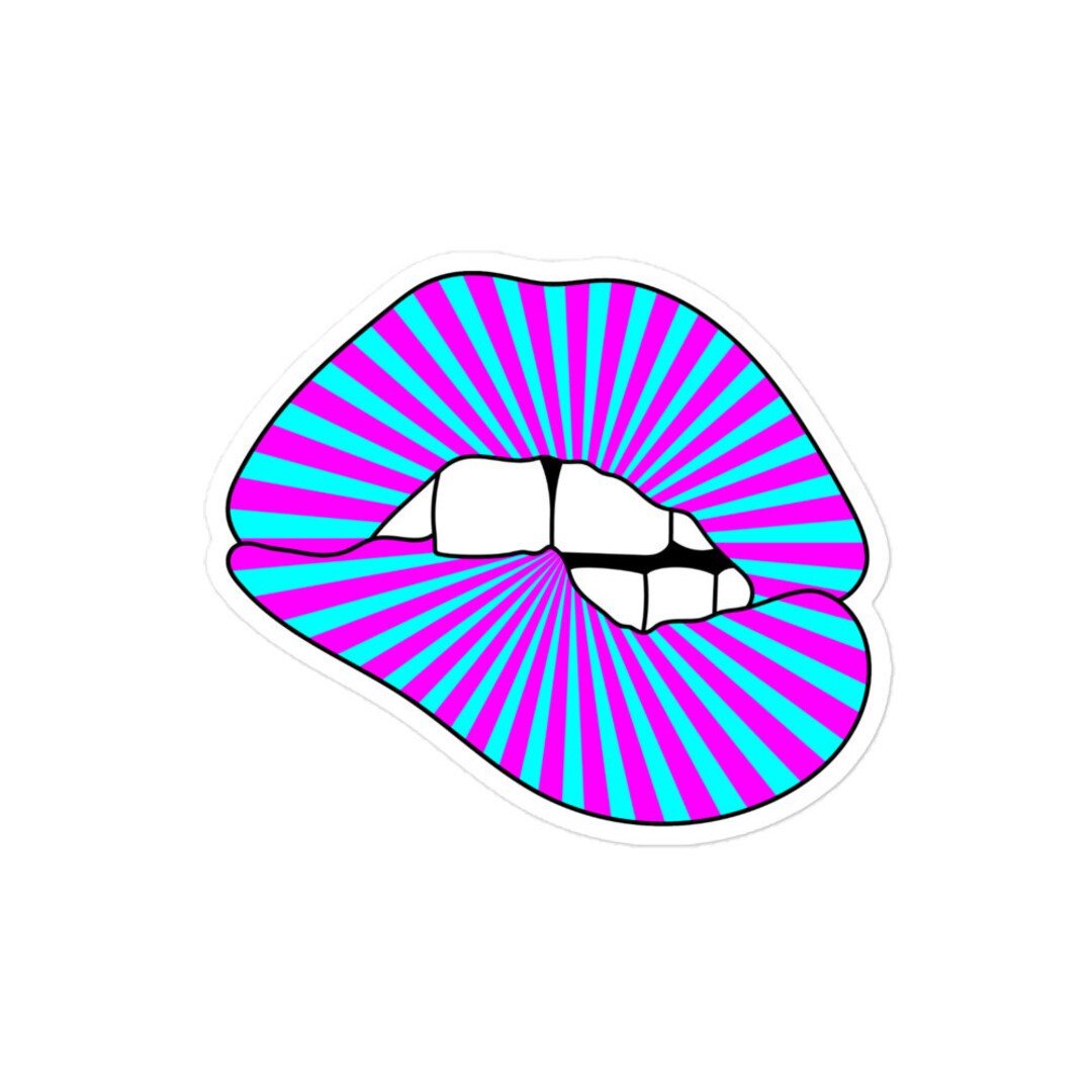 Biting Lip Sticker - Etsy
