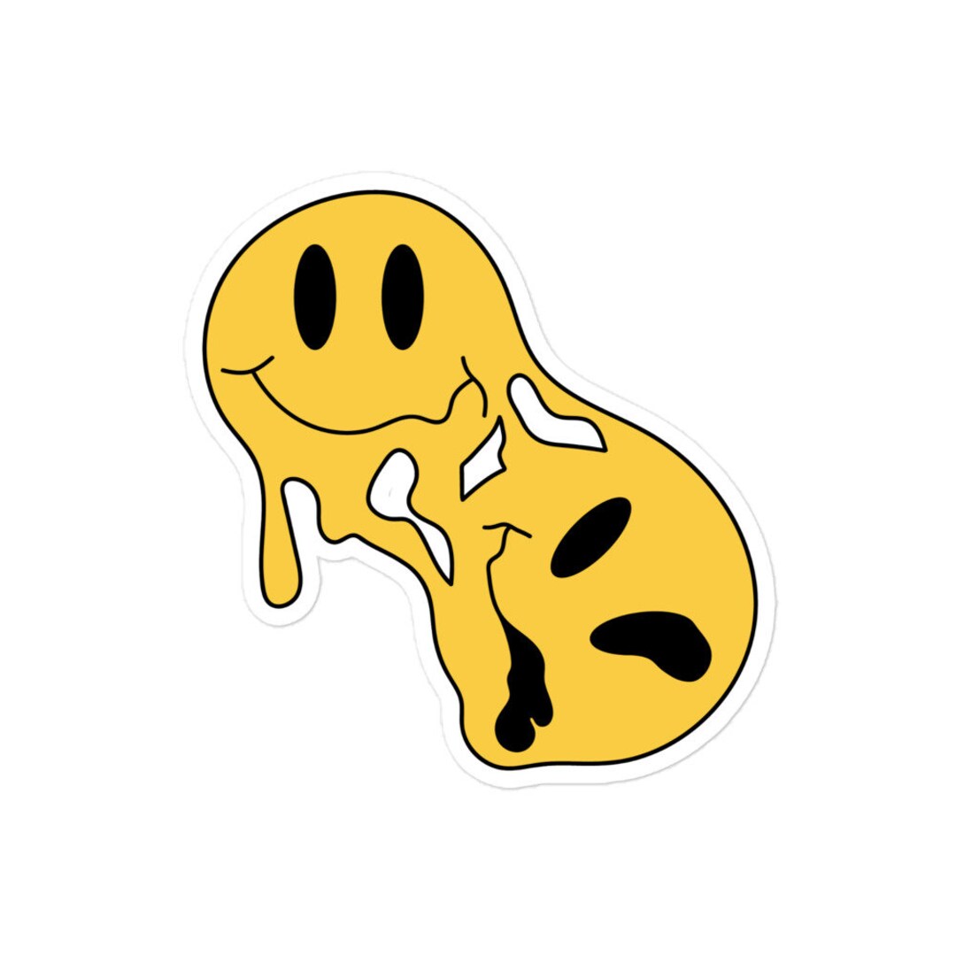 Split Smiley Face Sticker - Etsy
