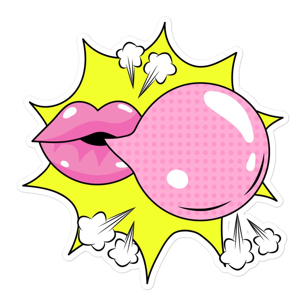 Pop Art Bubble Gum Sticker - Etsy