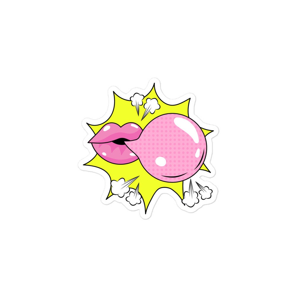 Pop Art Bubble Gum Sticker - Etsy