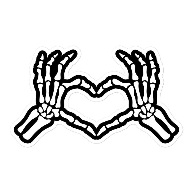 Skeleton Heart Hands Sticker - Etsy