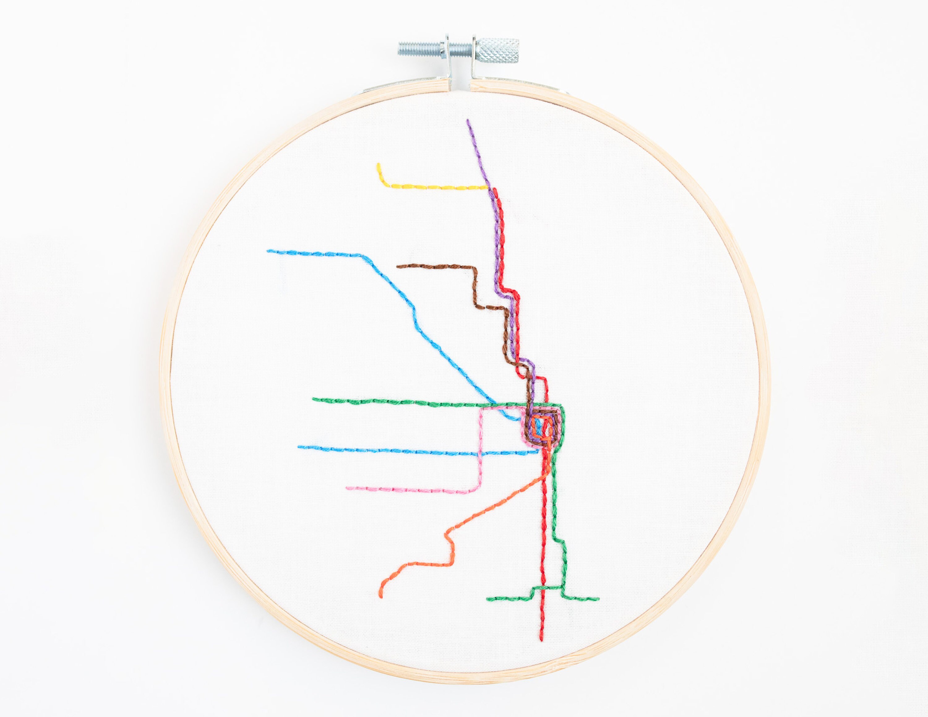 Chicago "l" Map Digital Embroidery Pattern - Etsy