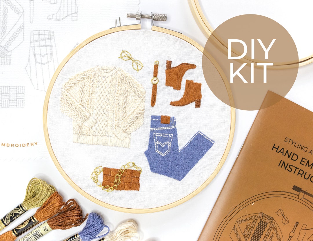 Styling a Knit Sweater Embroidery Kit - Etsy