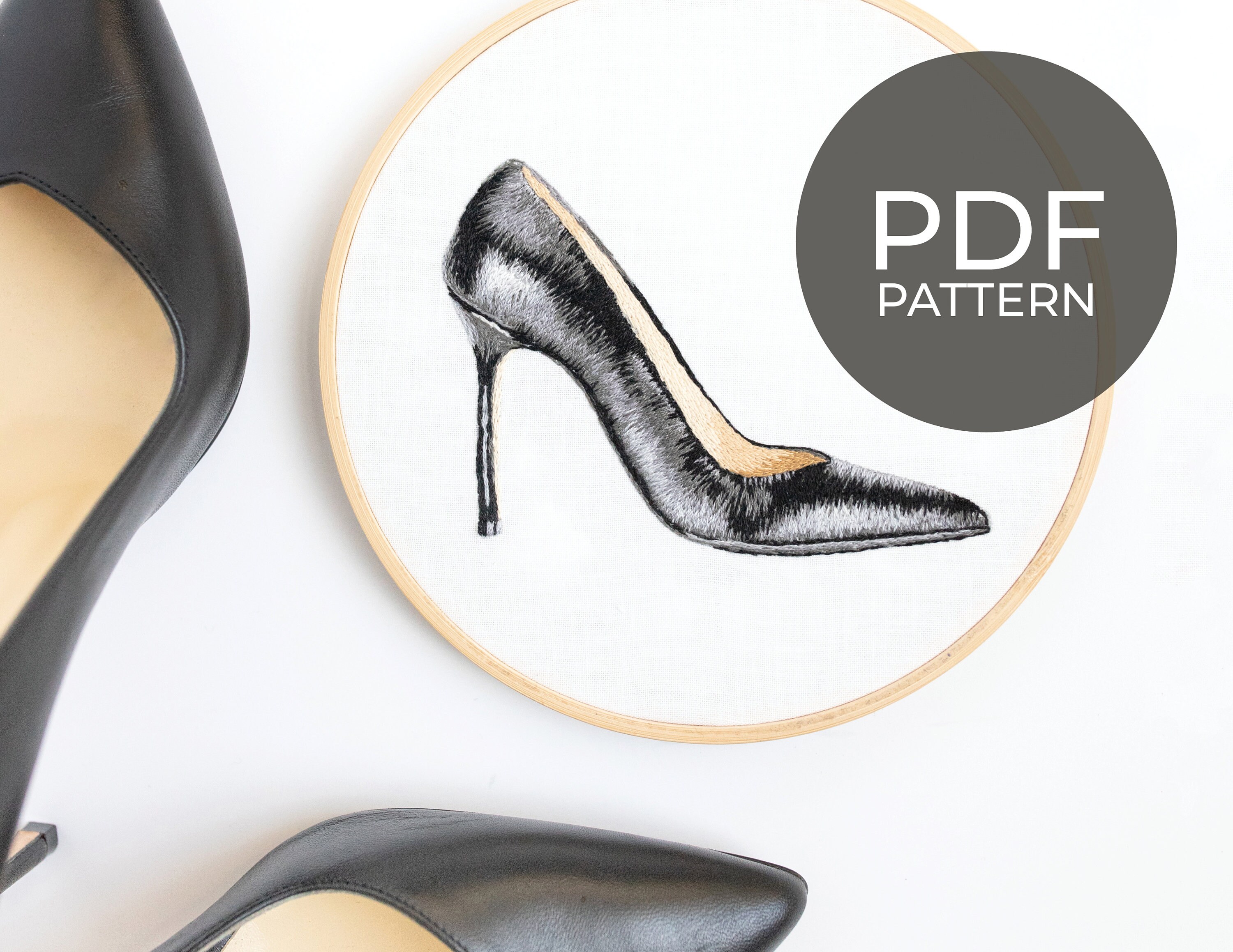 High Heel Digital Embroidery Pattern - Etsy