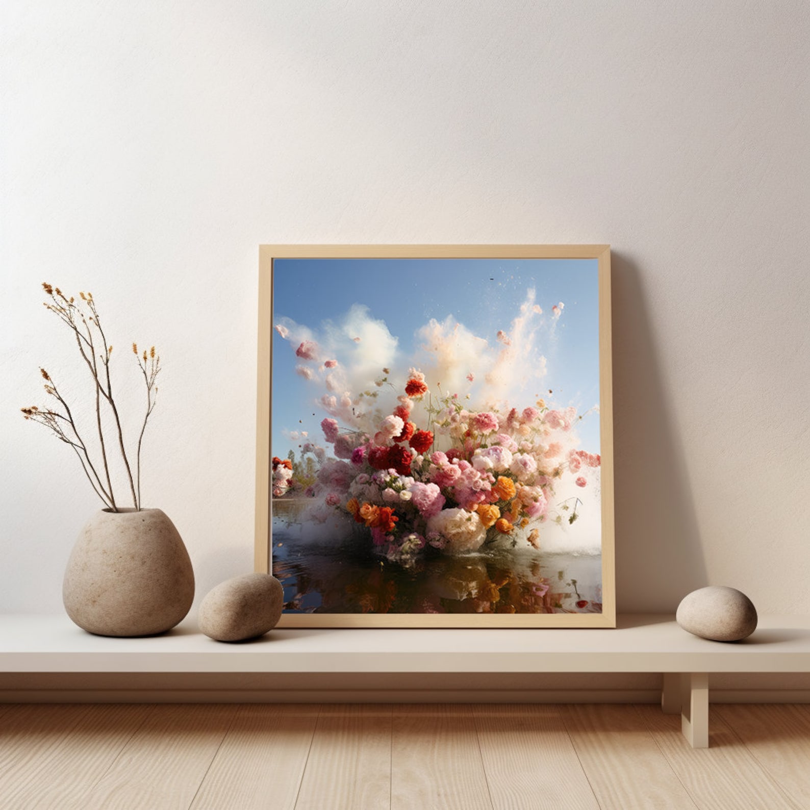 Exploding Flowers - Contemporary Digital Wall Art - Etsy
