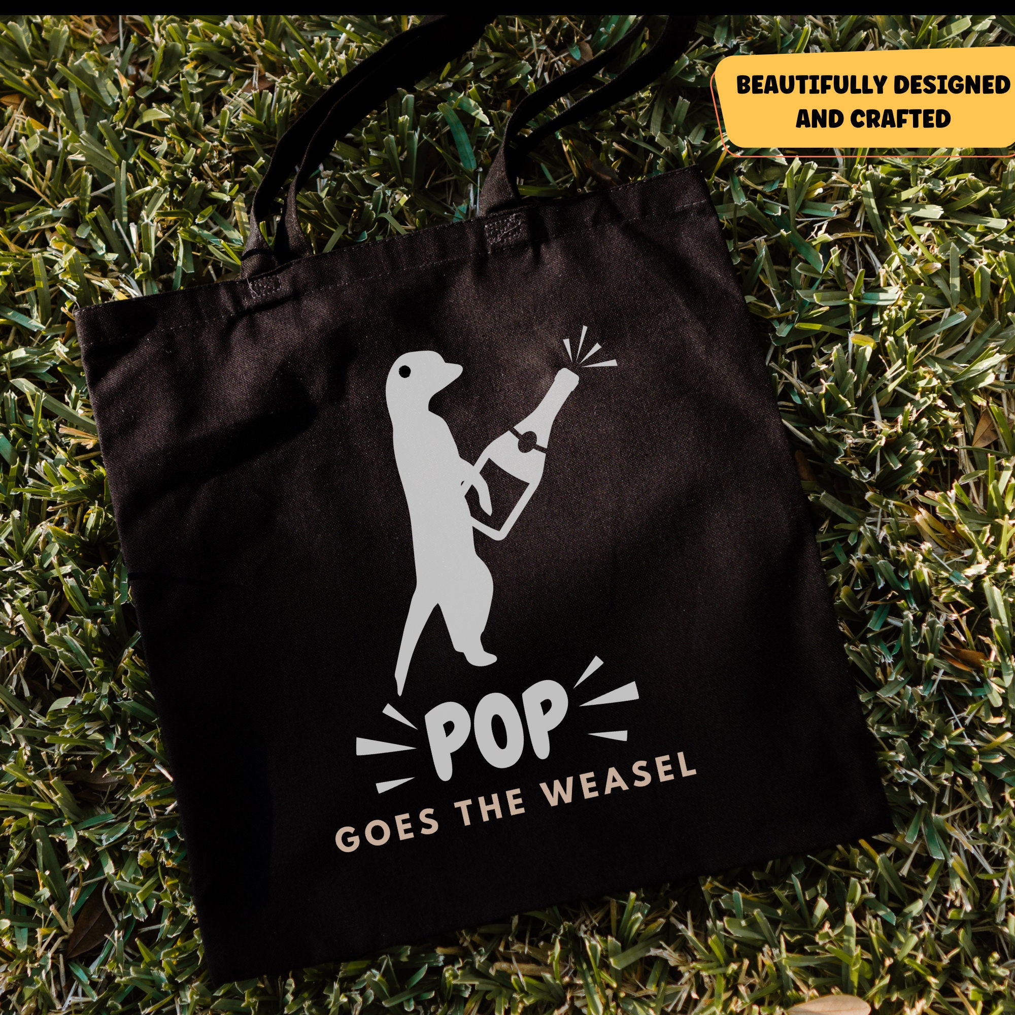 Funny Weasel Premium Canvas Tote Bag Gifts for Weasel Lover Cheeky ...