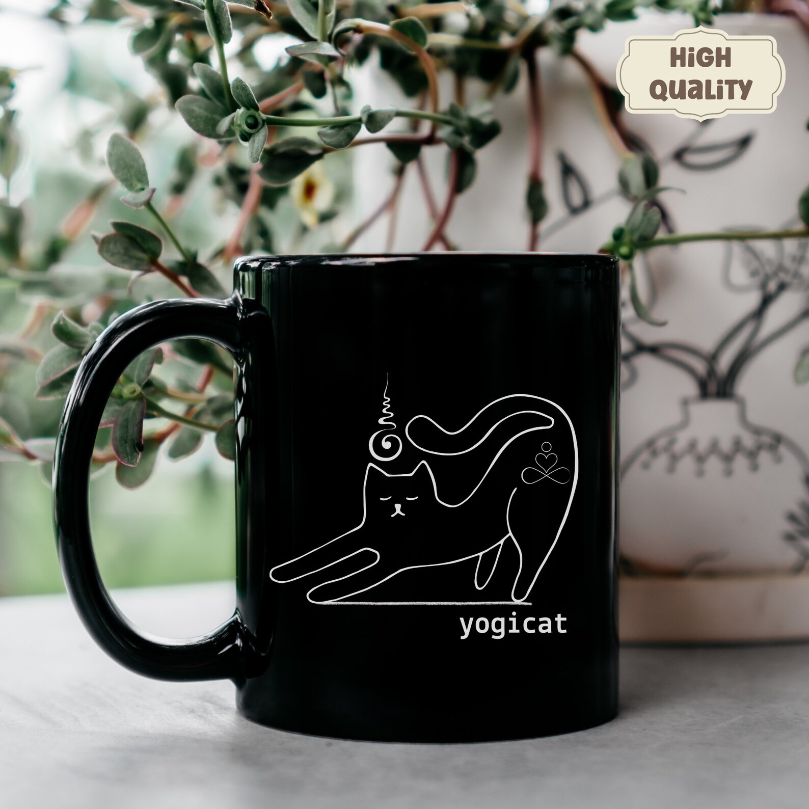 Punny Funny Cat Yoga Coffee Mug Gifts for Prenatal Yoga Ashtanga ...