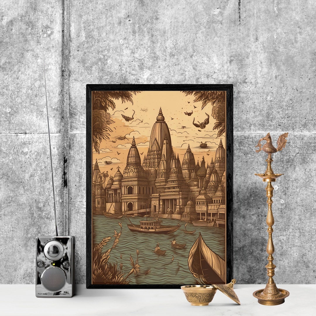 Exotic India Temple Art Print: Vintage Travel Poster - Etsy