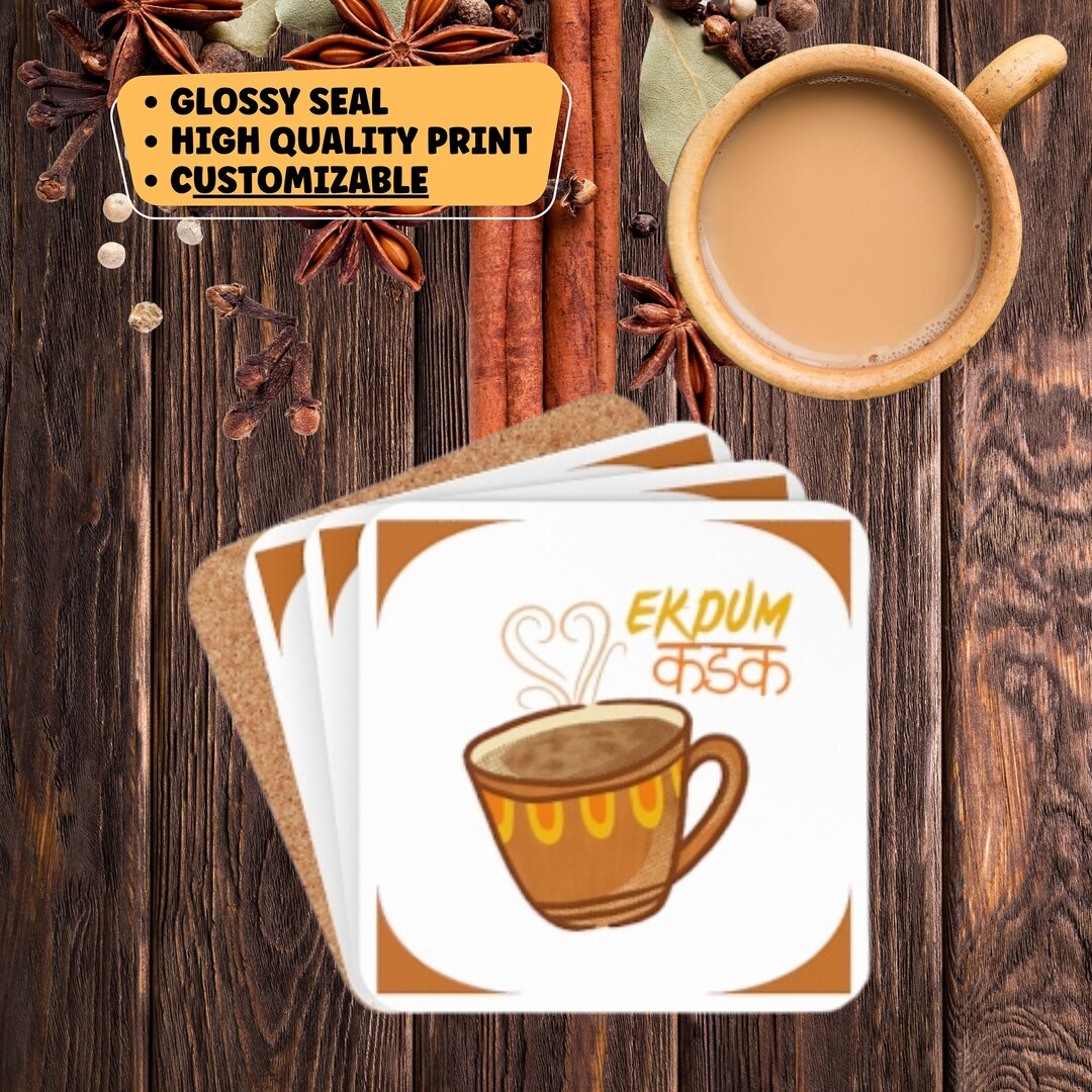 Punny Desi Quirky Coaster set of 4 Gift Housewarming Valentine India ...