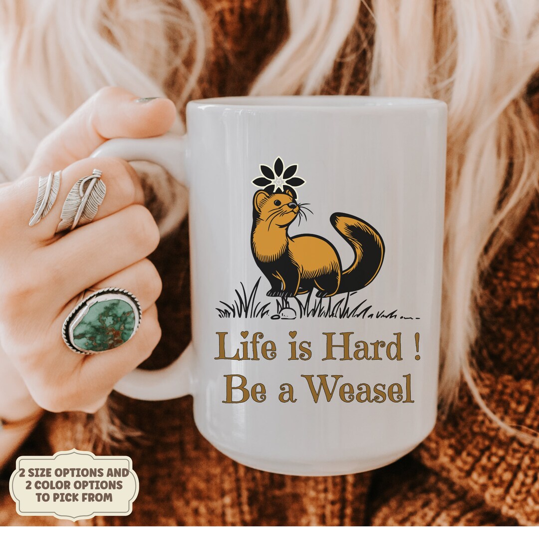 Funny Weasel Coffee Mugs Gifts for Weasel Lover Multiple Options Plush Pelt SVG Mugs Screeching ...