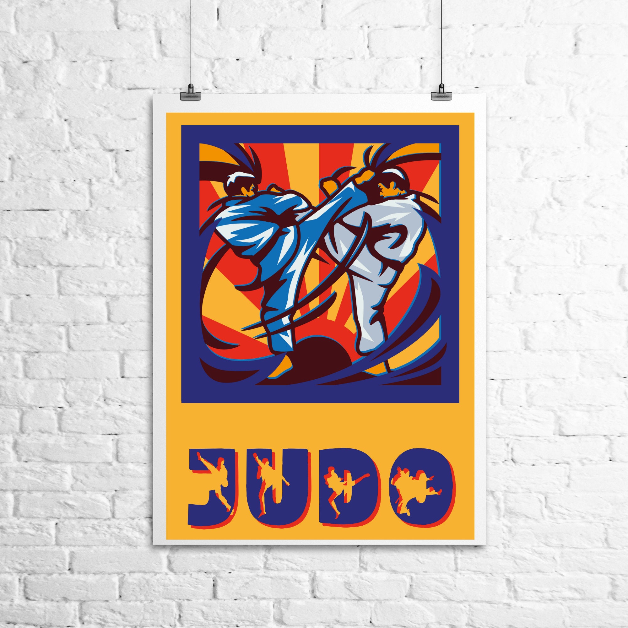 Vintage Judo Poster Go-kyo Judo Gifts Judo Art Prints Judo Belt Martial ...