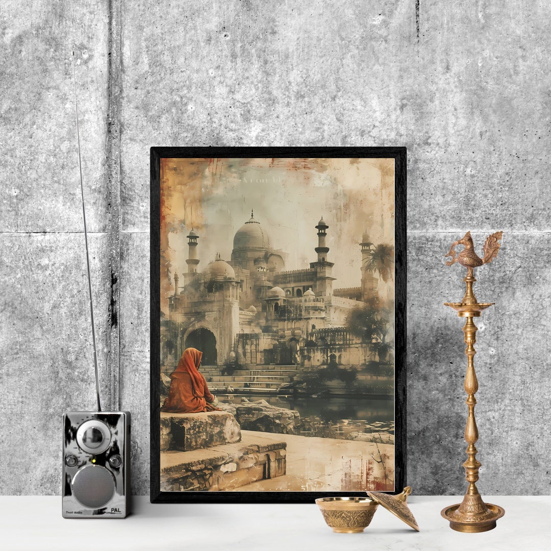 Exotic India Temple Art Print: Vintage Travel Poster - Etsy
