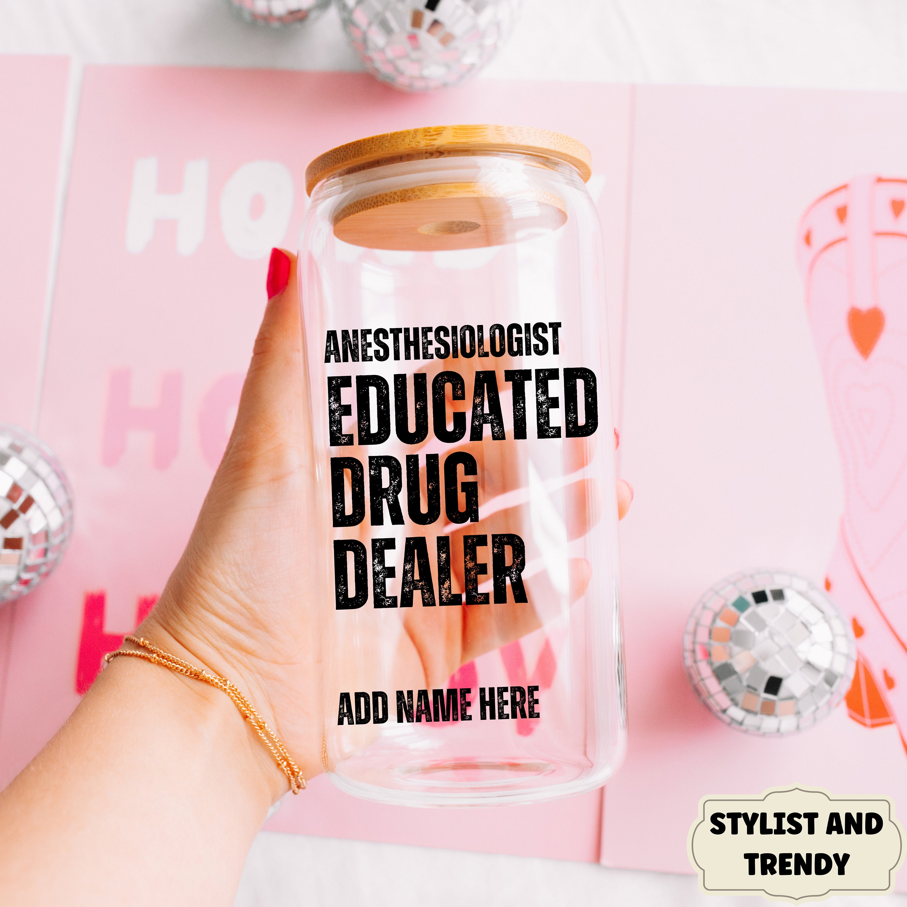 Custom Blame Anesthesia Iced Coffee 16oz Sipper Cup Anesthetist ...