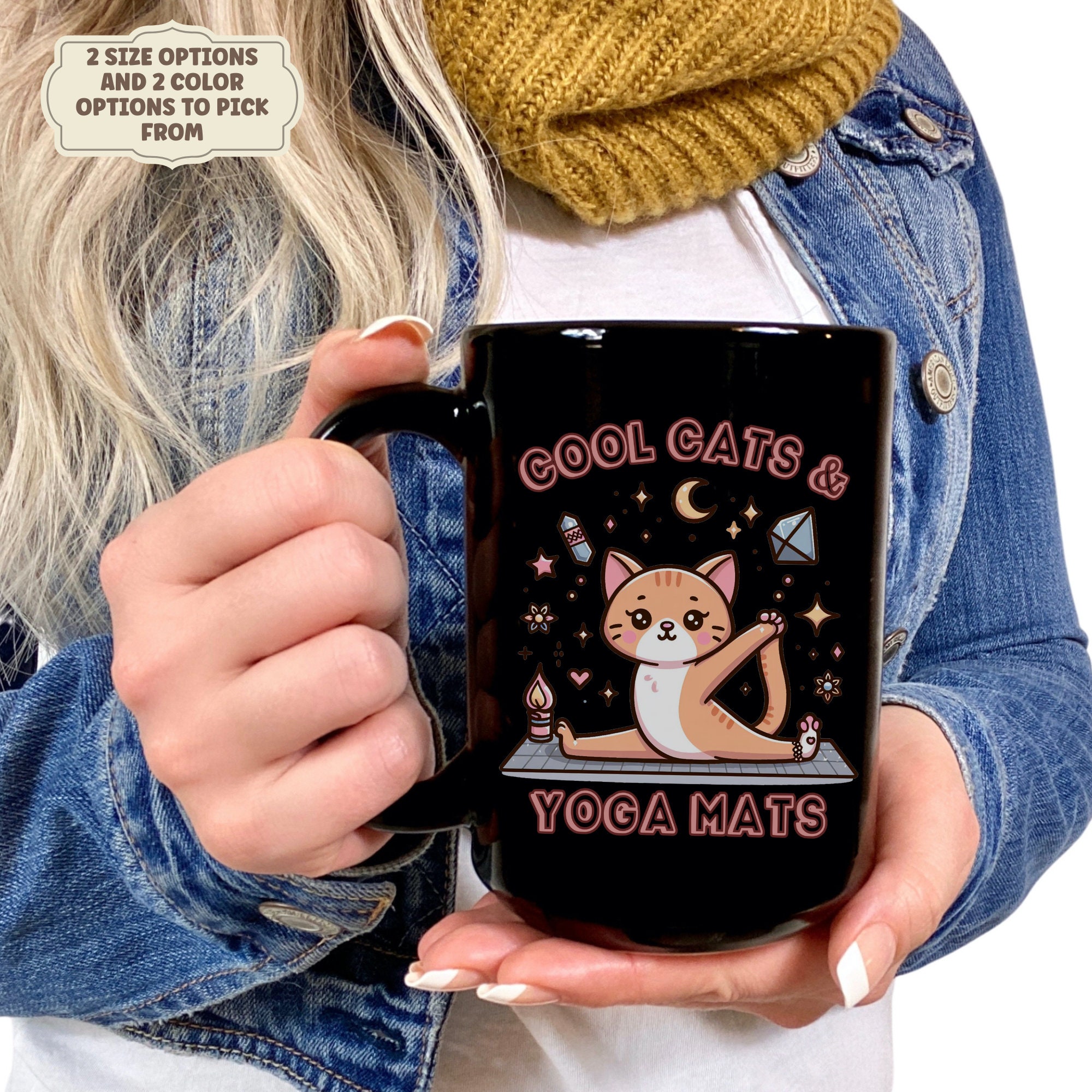 Punny Funny Cat Yoga Coffee Mug Gifts for Prenatal Yoga Ashtanga ...
