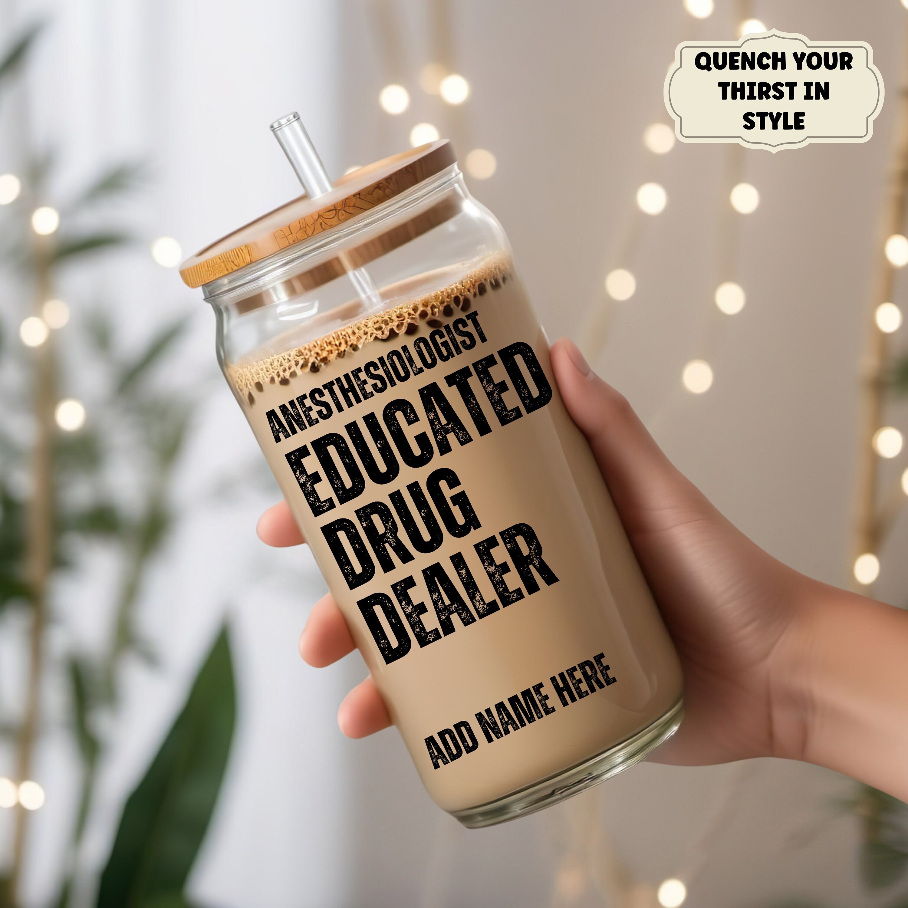 Custom Blame Anesthesia Iced Coffee 16oz Sipper Cup Anesthetist ...