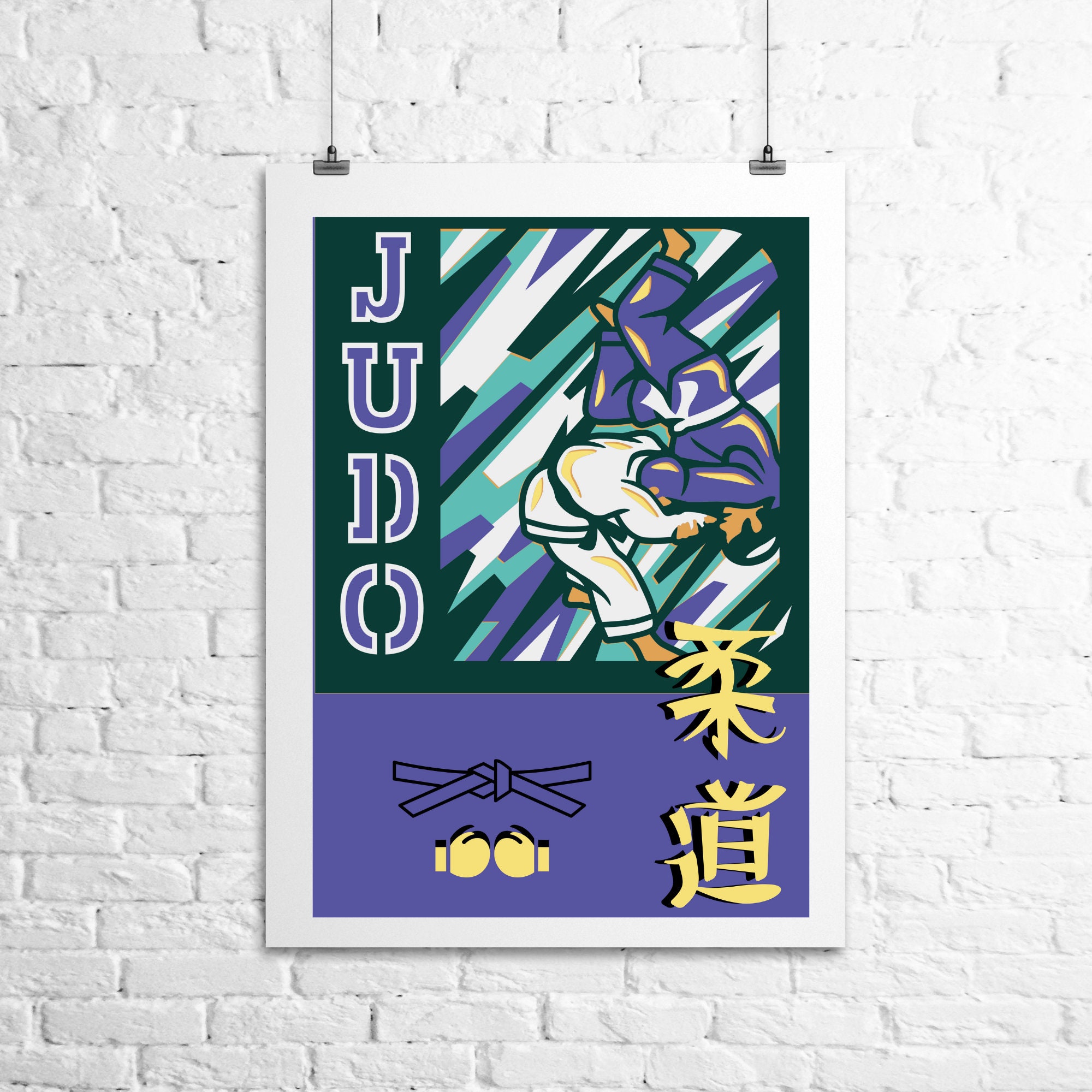Vintage Judo Poster Go-kyo Judo Gifts Judo Art Prints Judo Belt Martial ...
