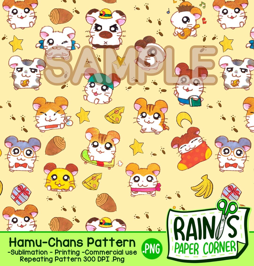 Ham Hams Pattern and Transparent .PNG Artwork, Sublimation, Custom ...
