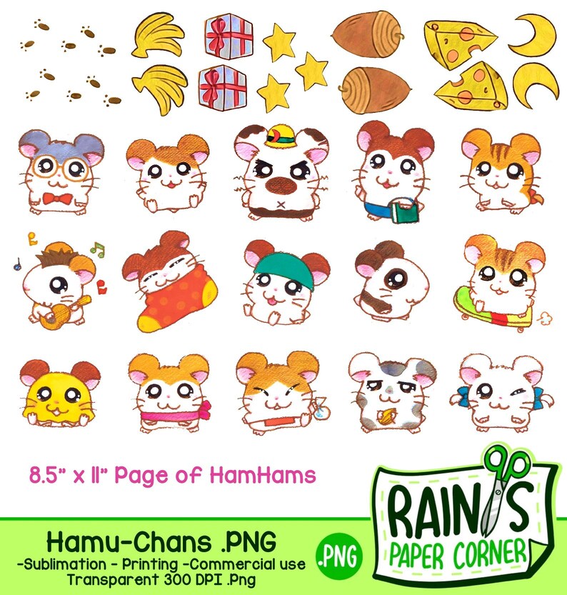 Ham Hams Pattern and Transparent .PNG Artwork, Sublimation, Custom ...