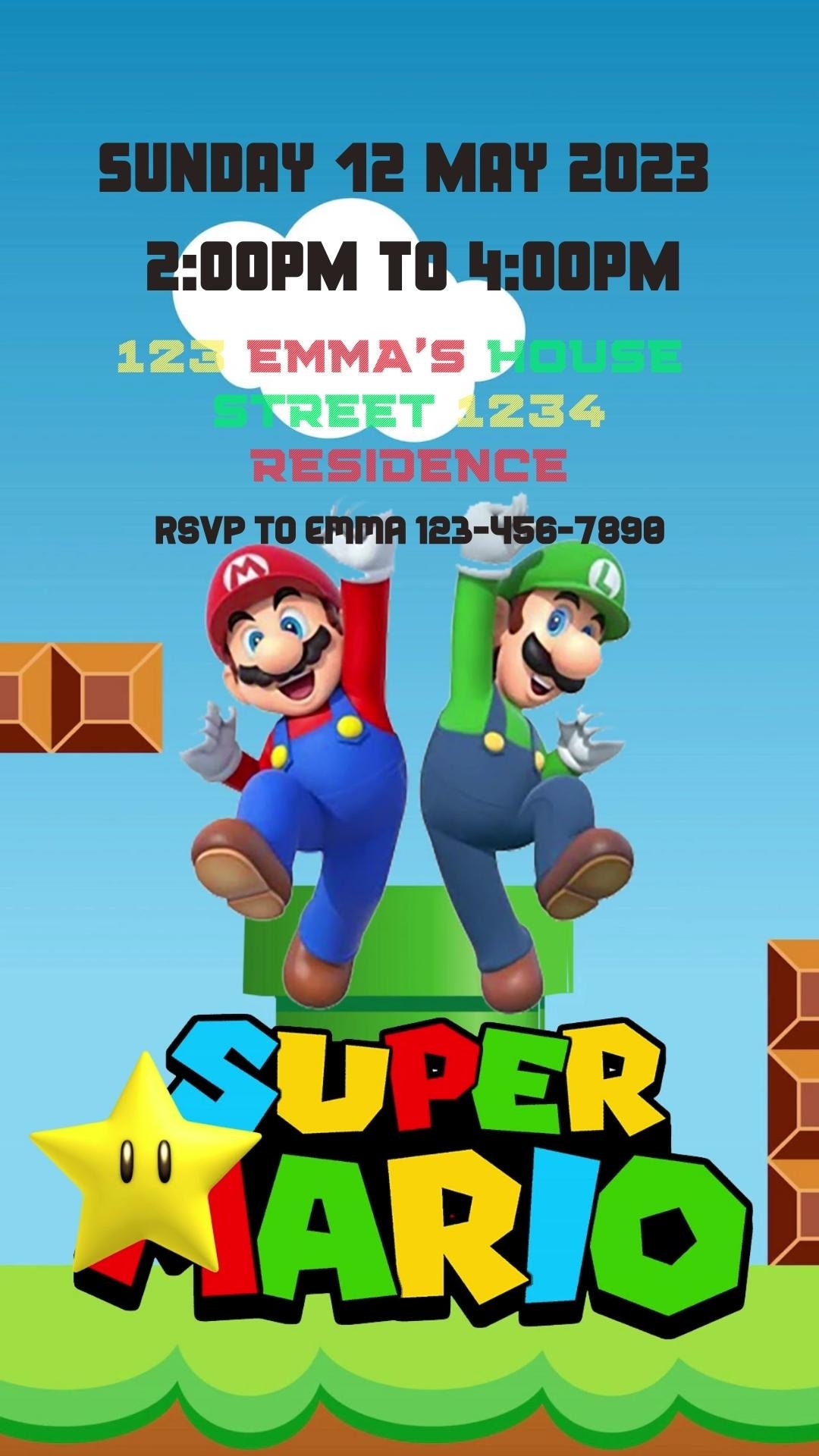 Super Mario Invitation Video, Super Mario Birthday Invitation Video ...