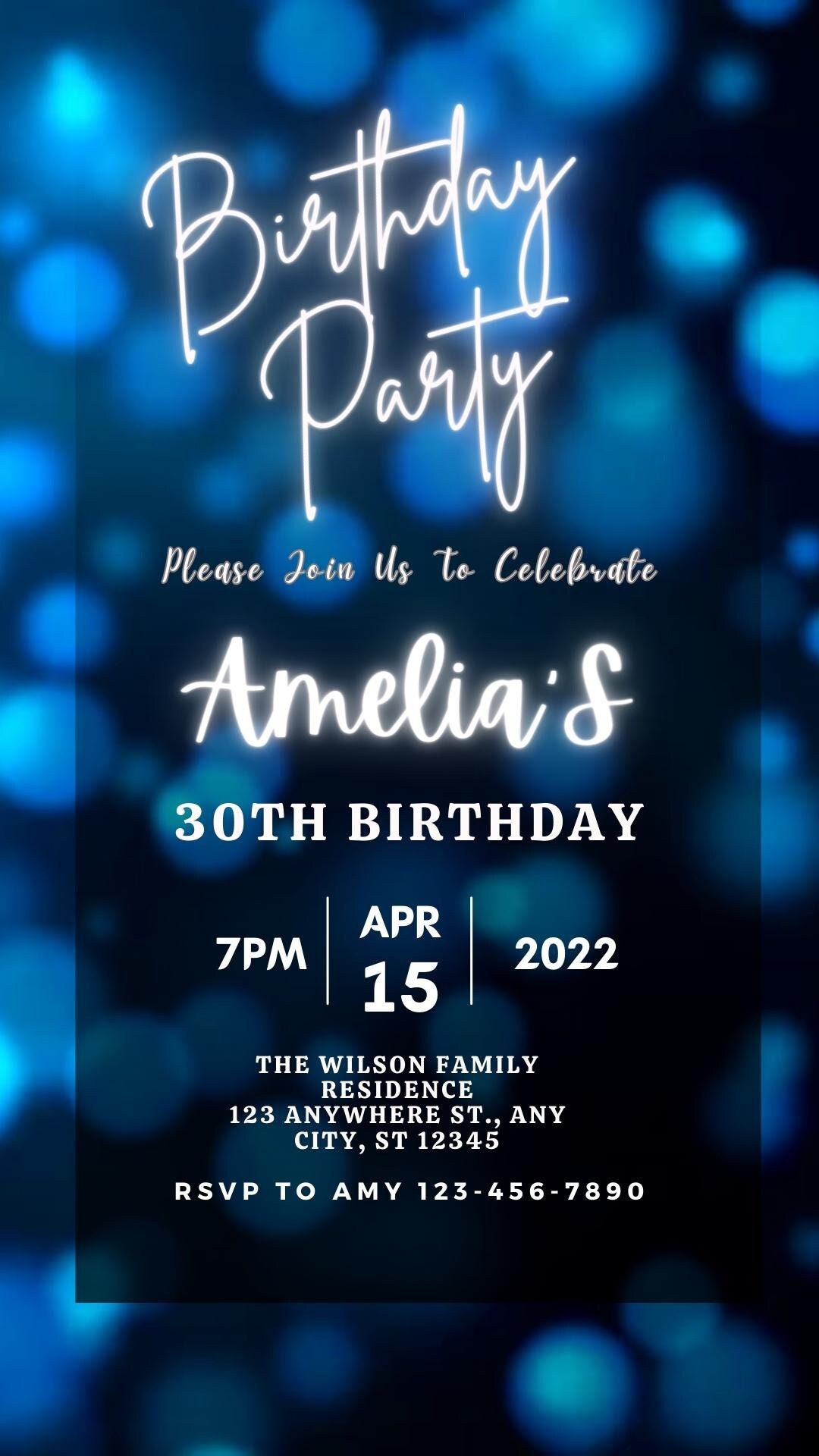 Birthday Party Invitation, Mobile Birthday Invite, Personalized ...