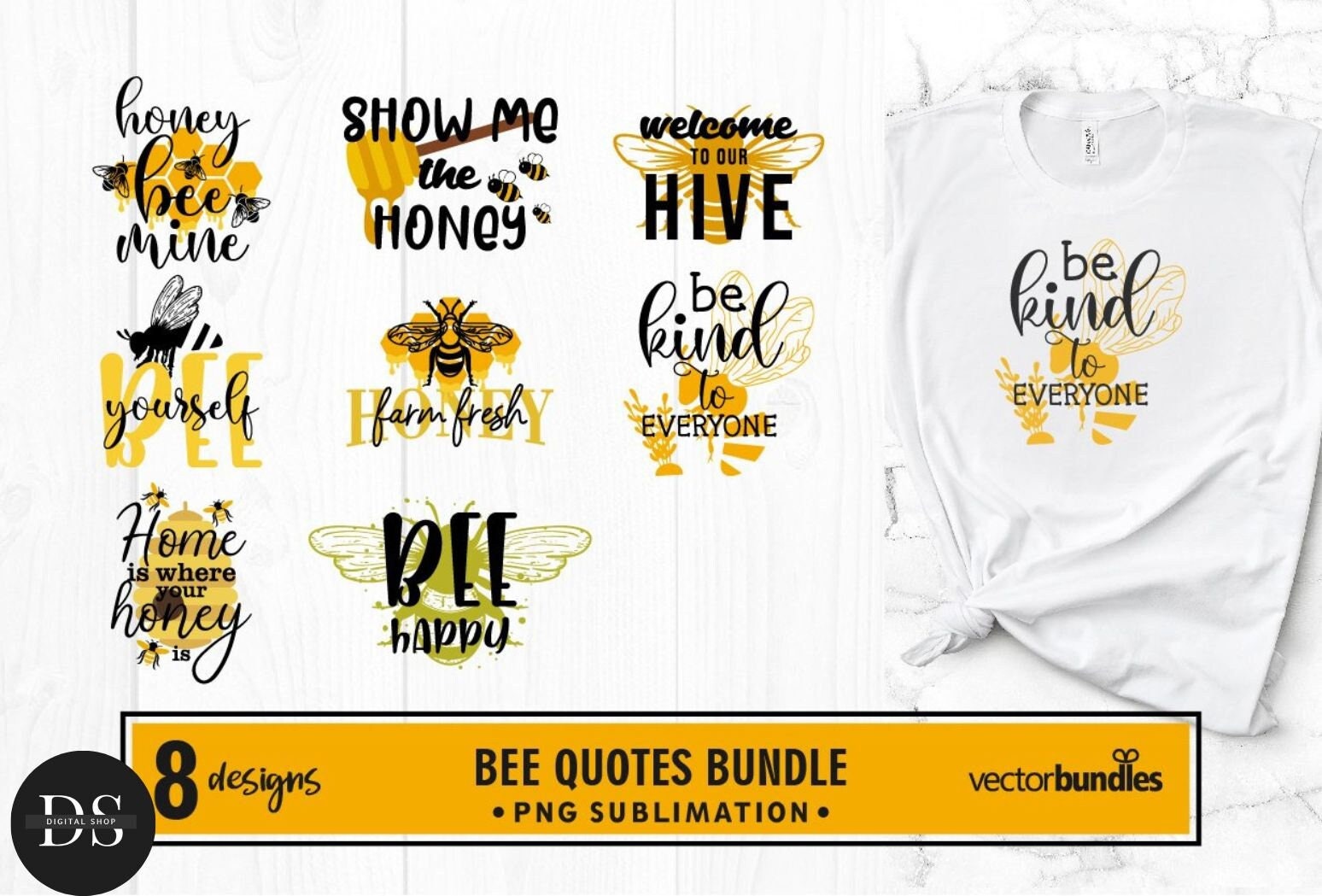 Bee Png Hand Lettered Bundle PNG Clipart, Shirt Design, Bee Happy Png Bee Sayings Png Bee Quote ...