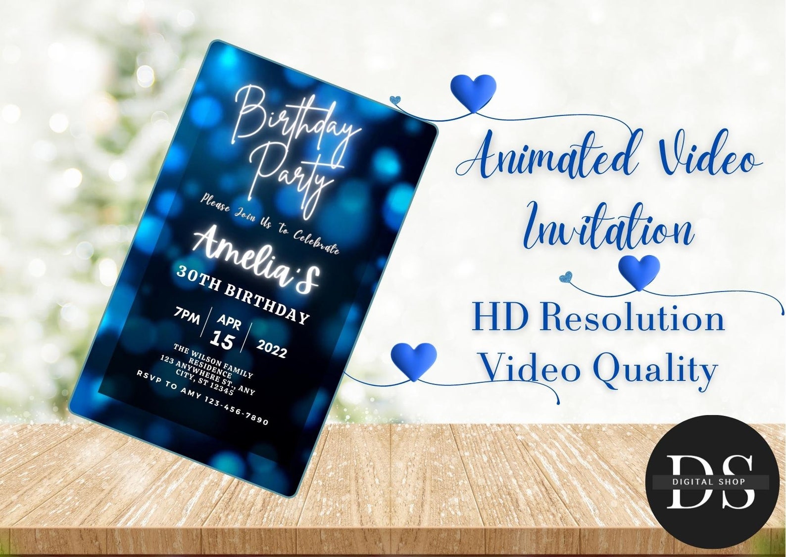 Birthday Party Invitation, Mobile Birthday Invite, Personalized ...