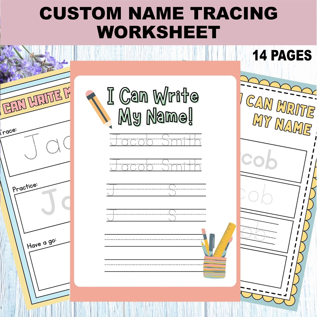 Pre-k Custom Name Tracing Worksheet, Personalised Name Tracing ...