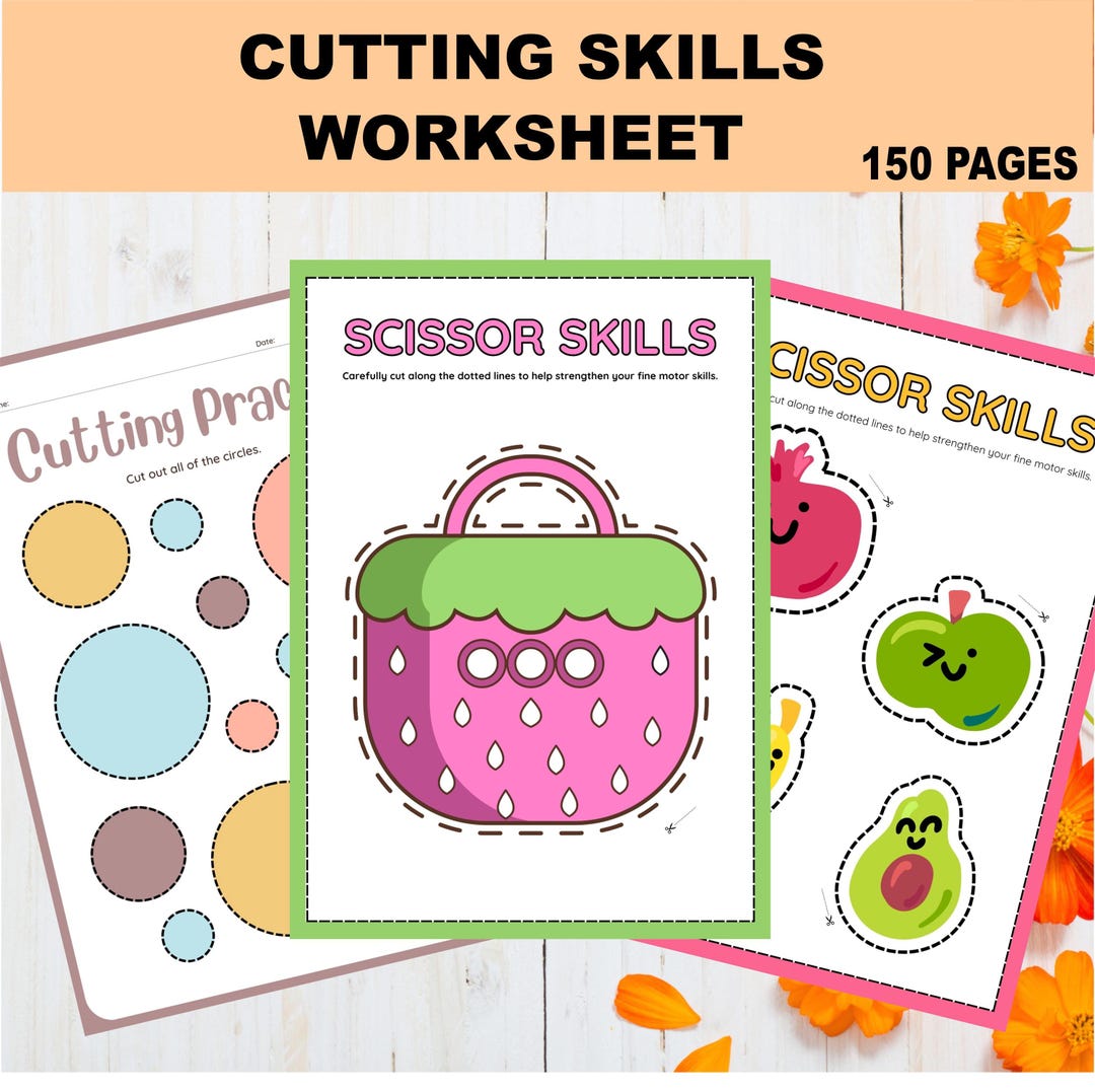 145+ Pages | Scissor Skills | Cutting Practice | Preschool Worksheets ...