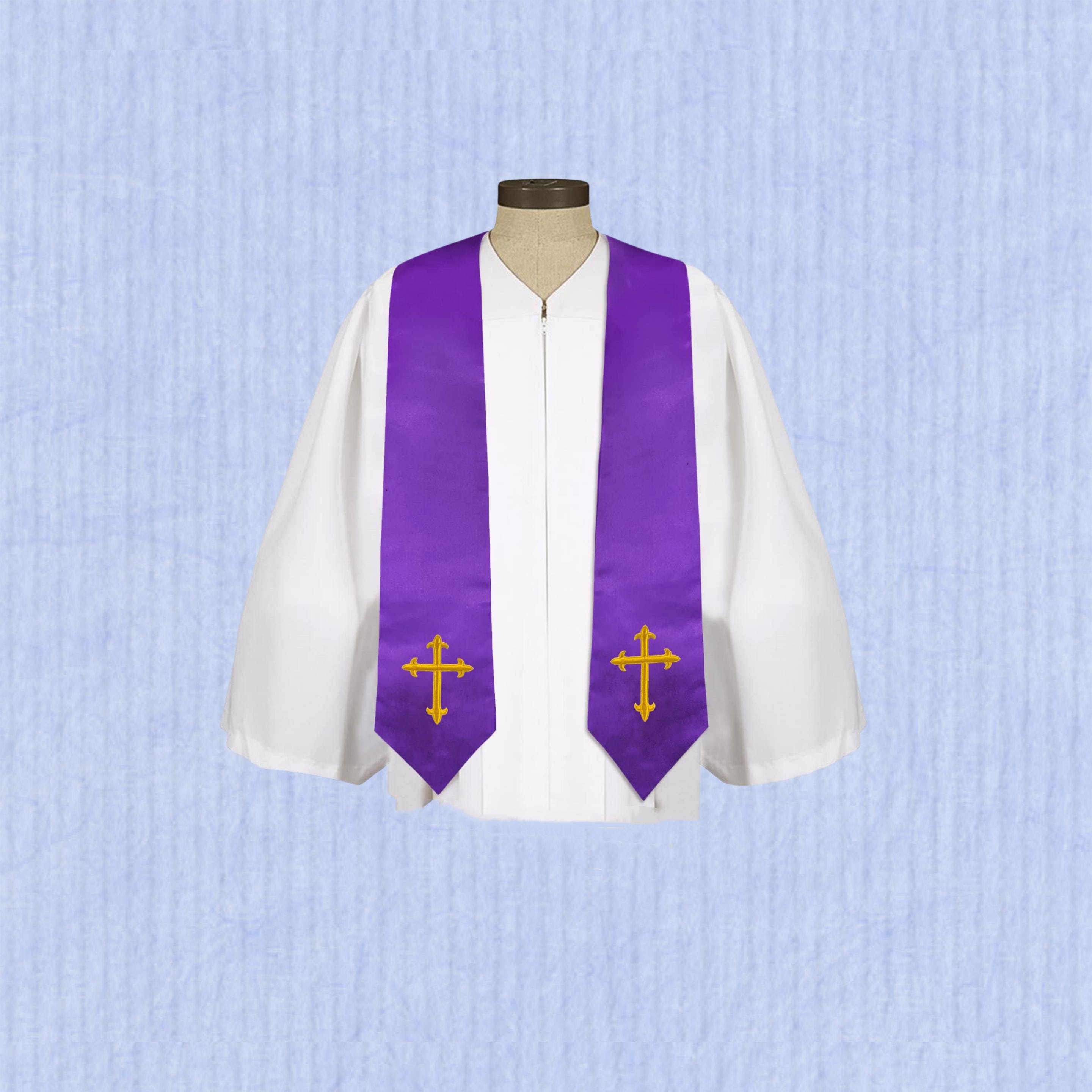Choir Stole With Crosses Embroidery for Church Religious Stoles - Etsy