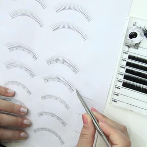 Lashes Training Exercise Papers for Beginners Professional Eyelash ...