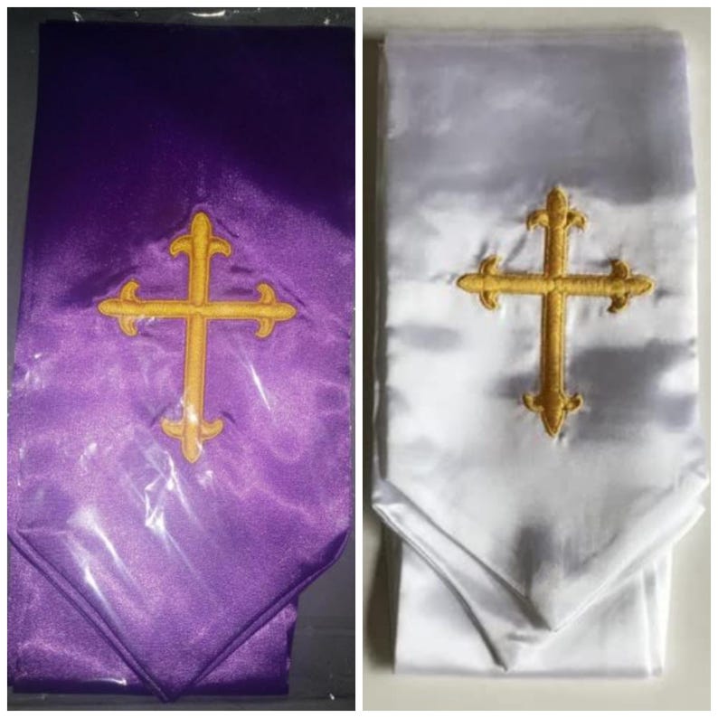 Choir Stole With Crosses Embroidery for Church Religious Stoles - Etsy