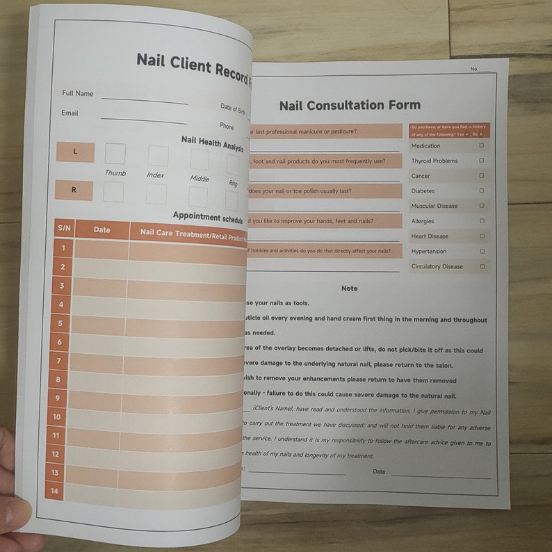 60 Sheets Nail Consultation and Client Record Form - Etsy