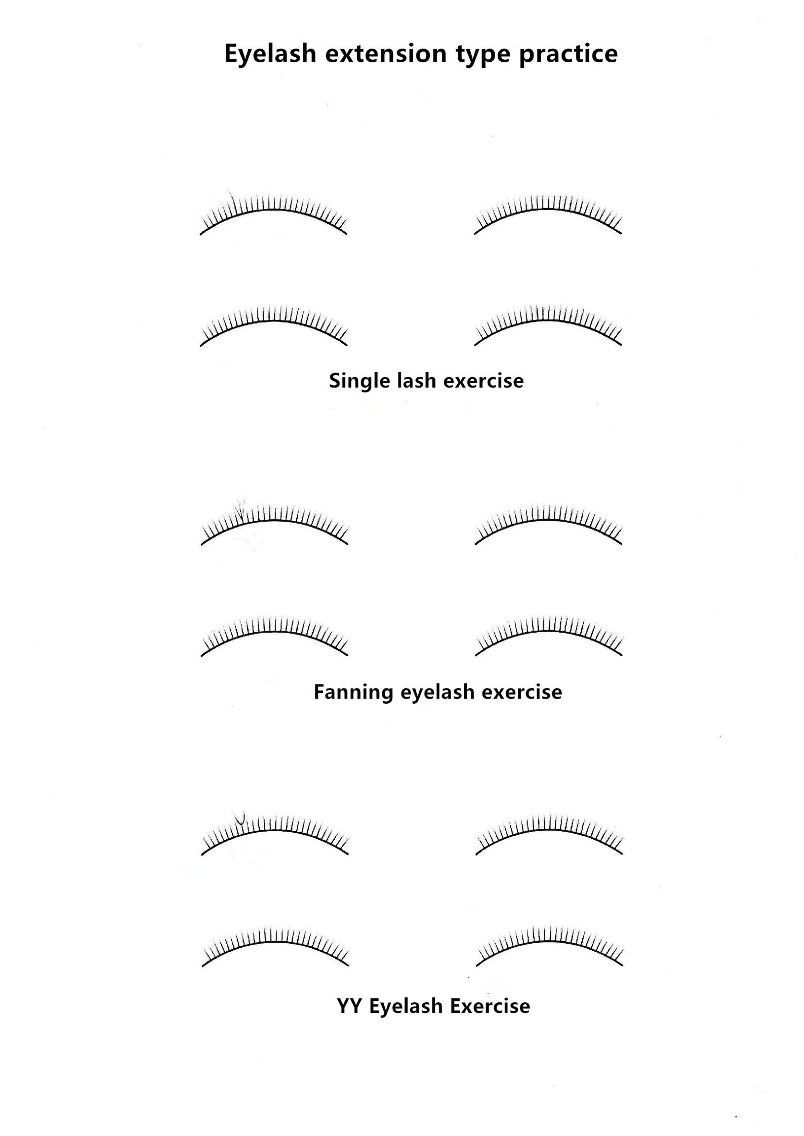 Lashes Training Exercise Papers for Beginners Professional Eyelash ...